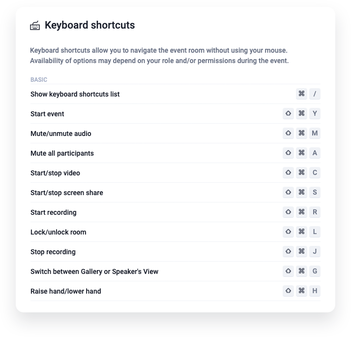 Get things done faster with keyboard shortcuts! Manage your event without a mouse | Press Center